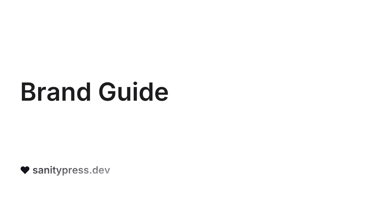Brand Guide | SanityPress